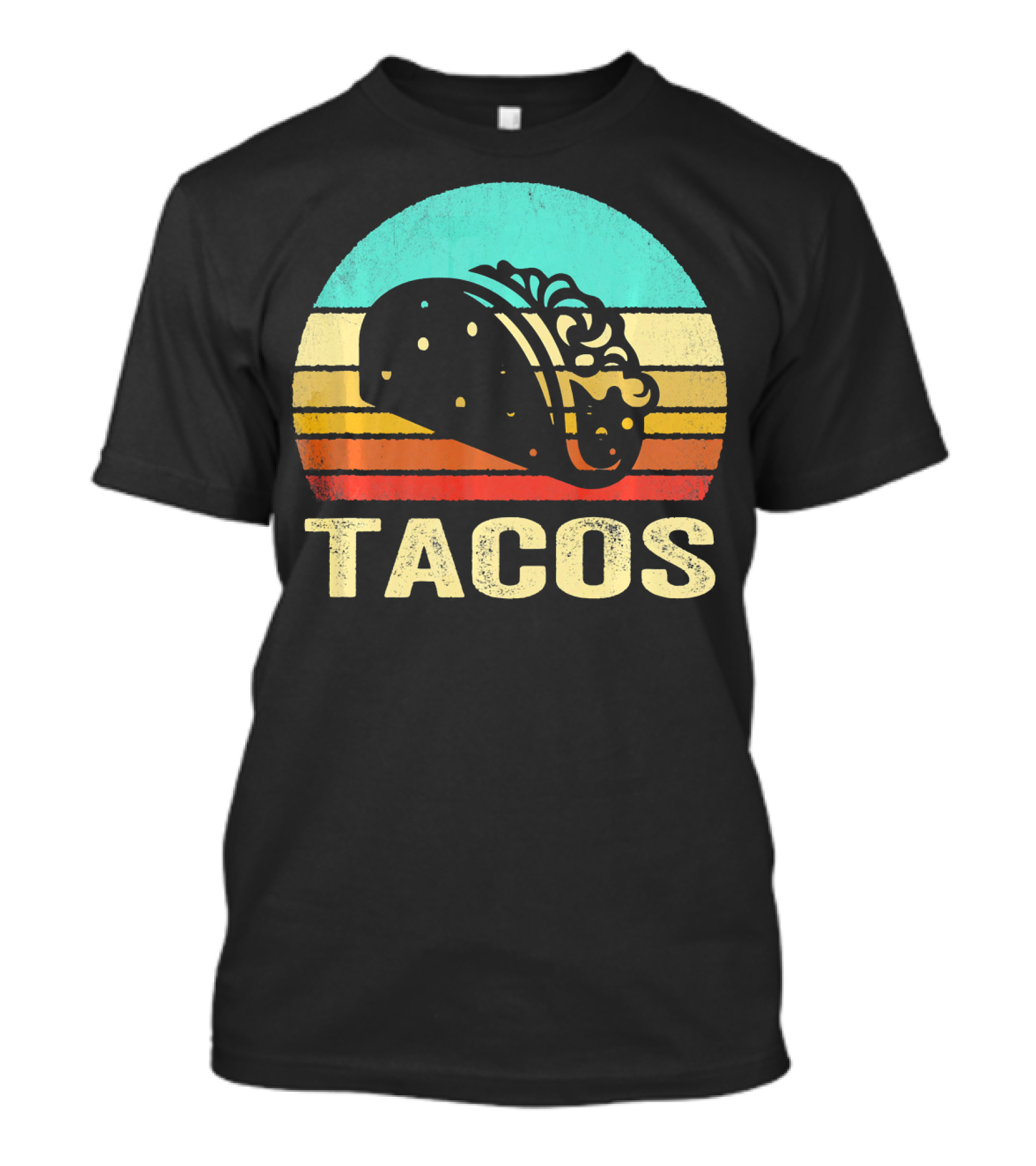 Vintage Tacos Retro Sunset Stripes T-Shirt