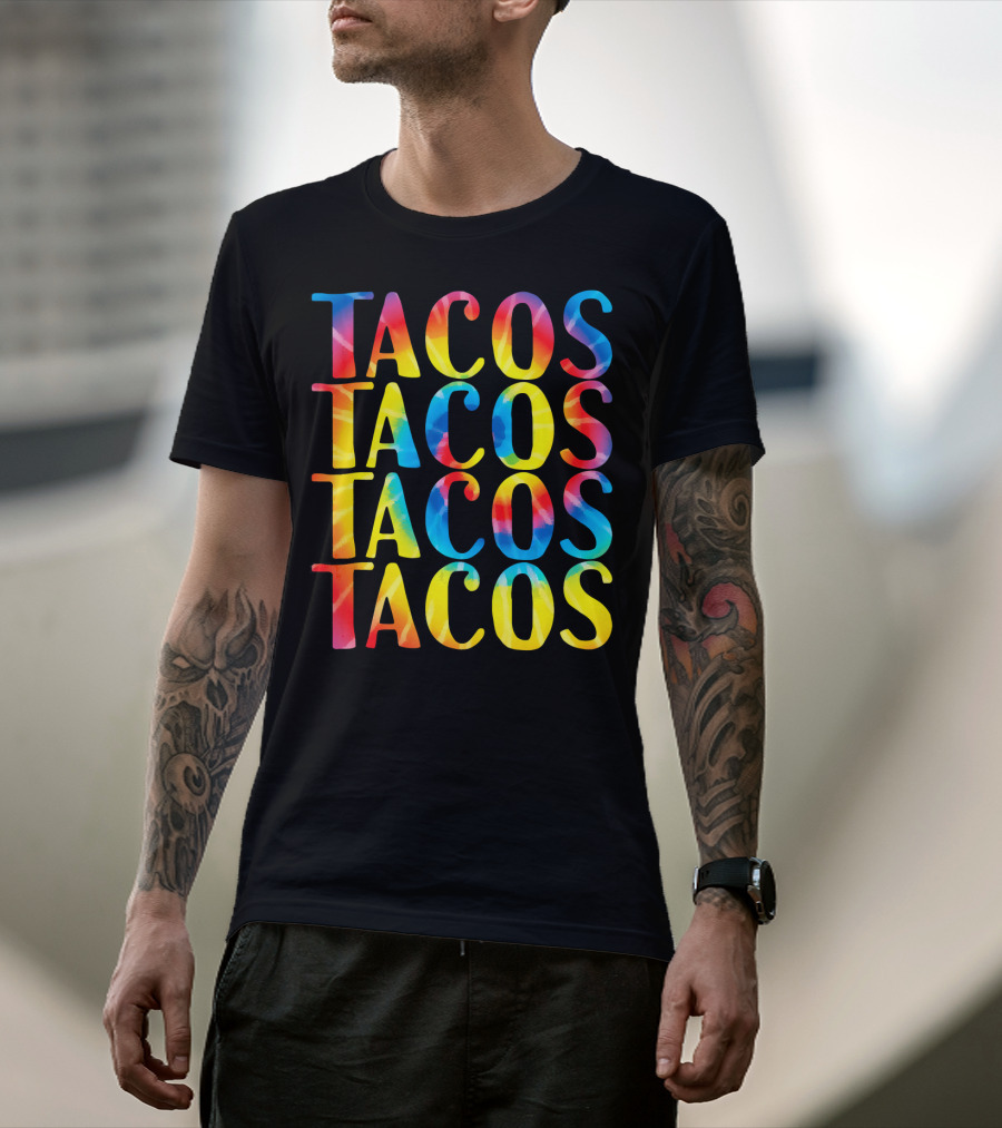 Tacos Tacos Tacos Tacos Retro Tie Dye Vintage T-Shirt