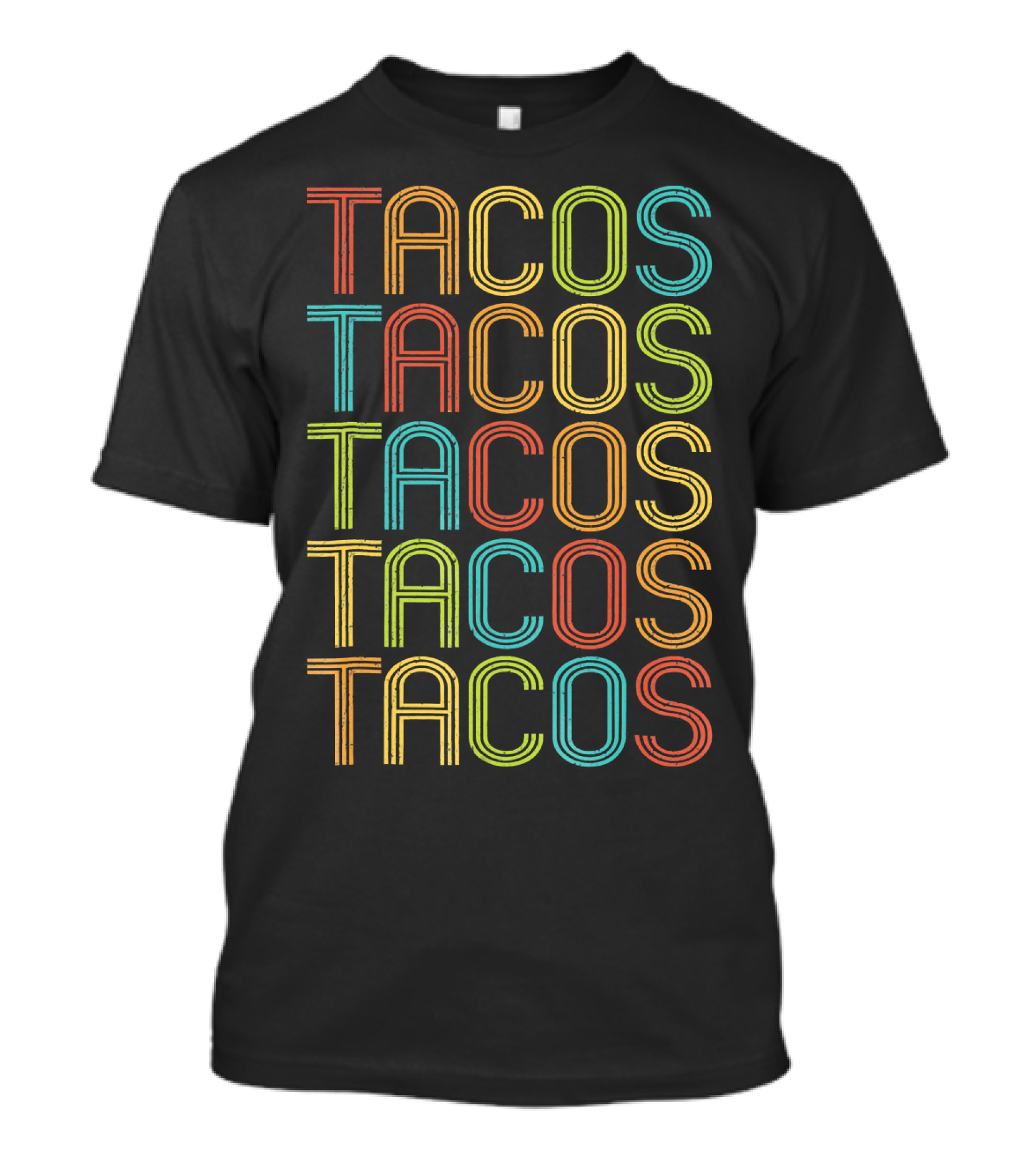 Vintage TACOS Rainbow Retro 70s T-Shirt