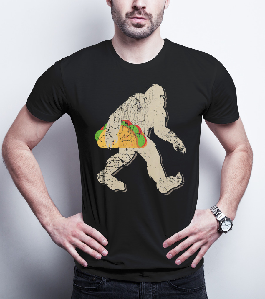 Sasquatch Bigfoot With Taco T-Shirt