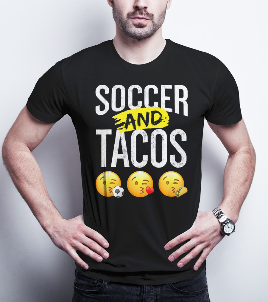 Soccer And Tacos Emoji Soccer Heart Tacos Emoji T-Shirt