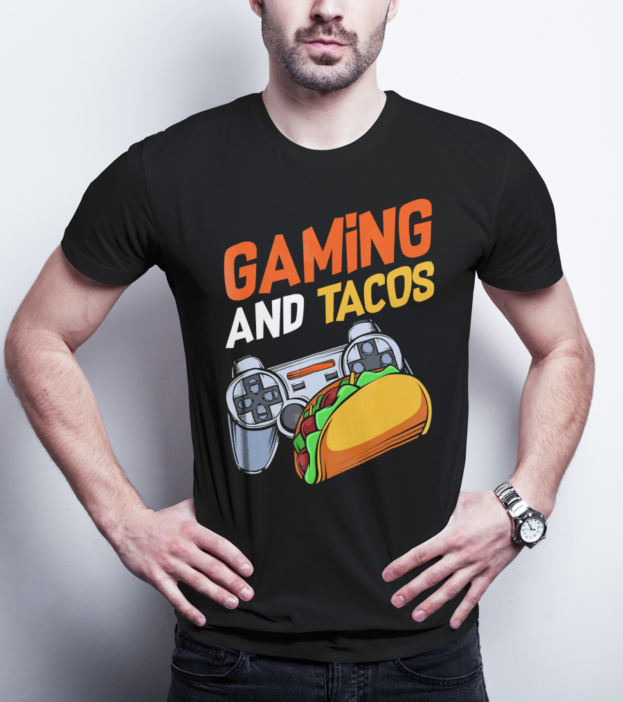 Gaming And Tacos Food Gaming Controller Fun T-Shirt