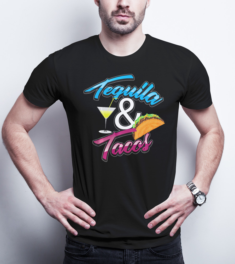 Tequila And Tacos Cute Mexican Food Martini Glass Taco T-Shirt