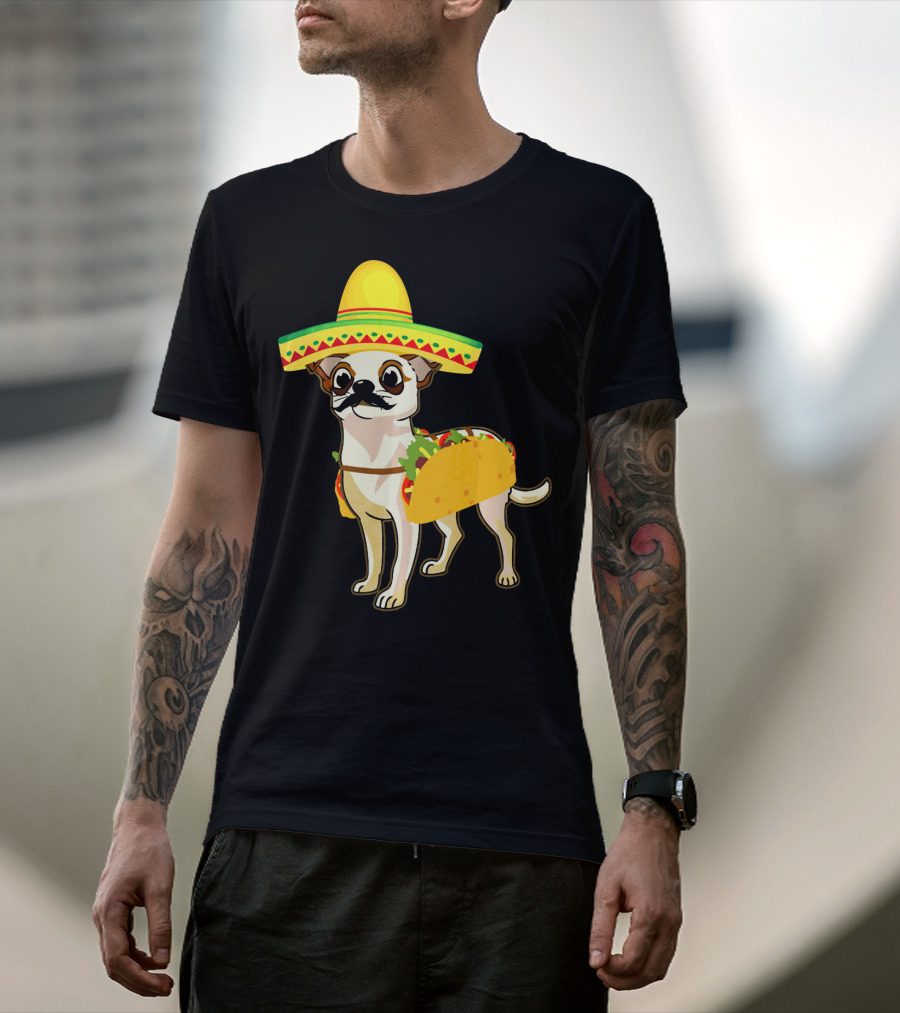 Funny Mexican Chihuahua Taco Cinco De Mayo T-Shirt