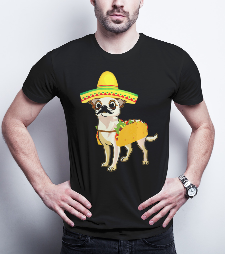 Funny Mexican Chihuahua Taco Cinco De Mayo T-Shirt