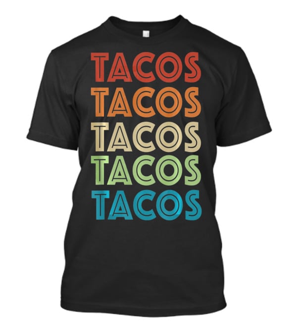 Vintage Tacos Cinco De Mayo Colorful Typography T-Shirt