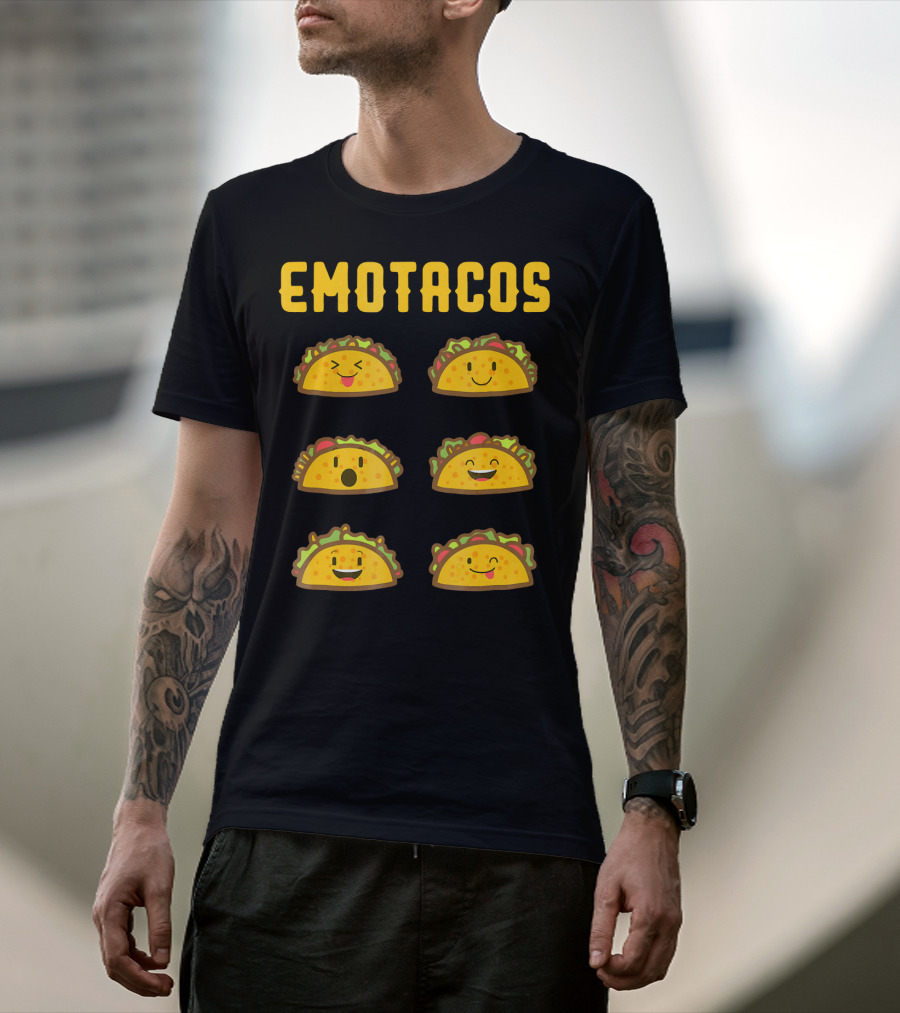 EMOTACOS Funny Mexican Tacos Emoticon Faces T-Shirt