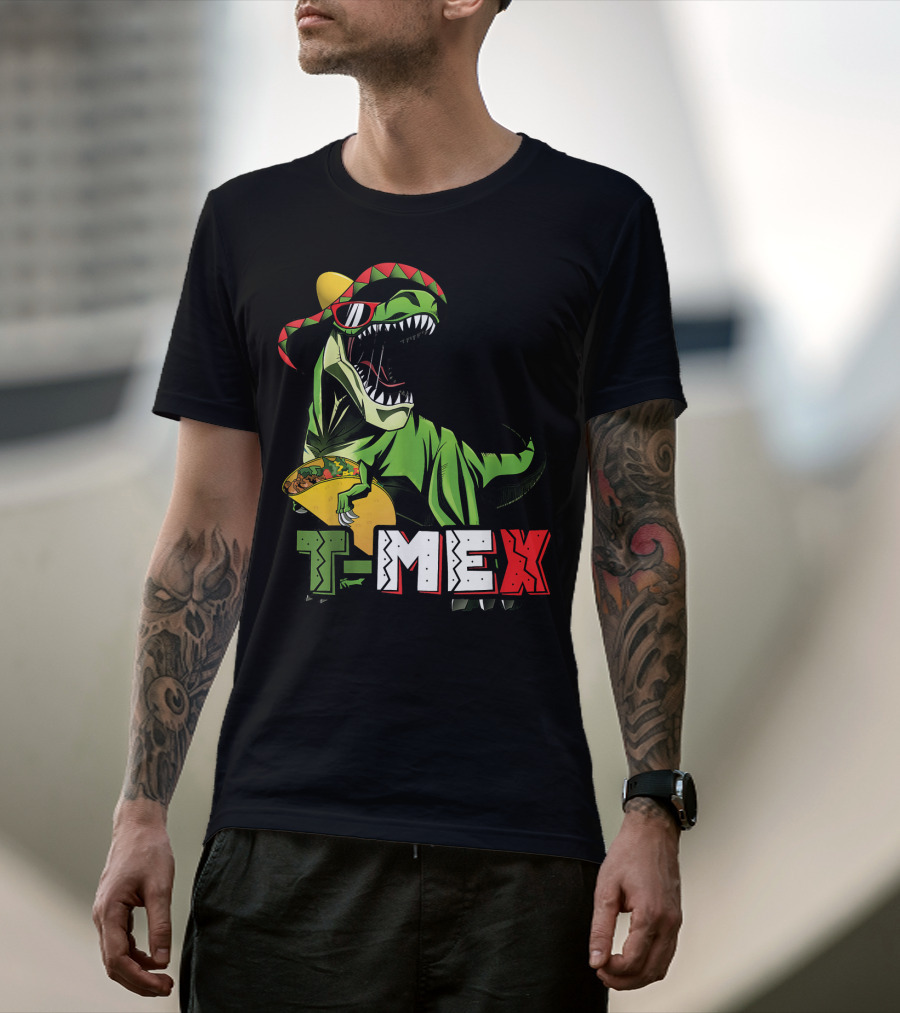 Taco Tuesday T-Mex Dinosaur With Sombrero T-Shirt