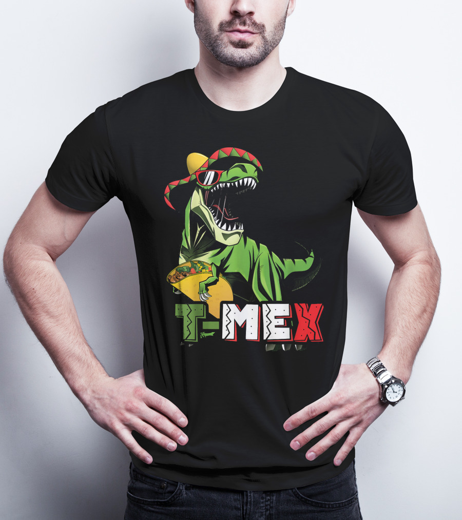 Taco Tuesday T-Mex Dinosaur With Sombrero T-Shirt