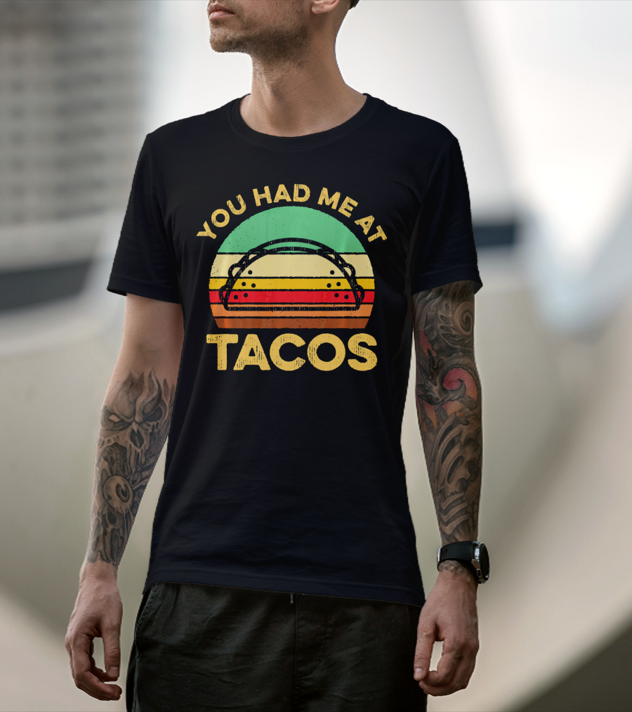 You Had Me At Tacos Retro Vintage Sunset Taco T-Shirt