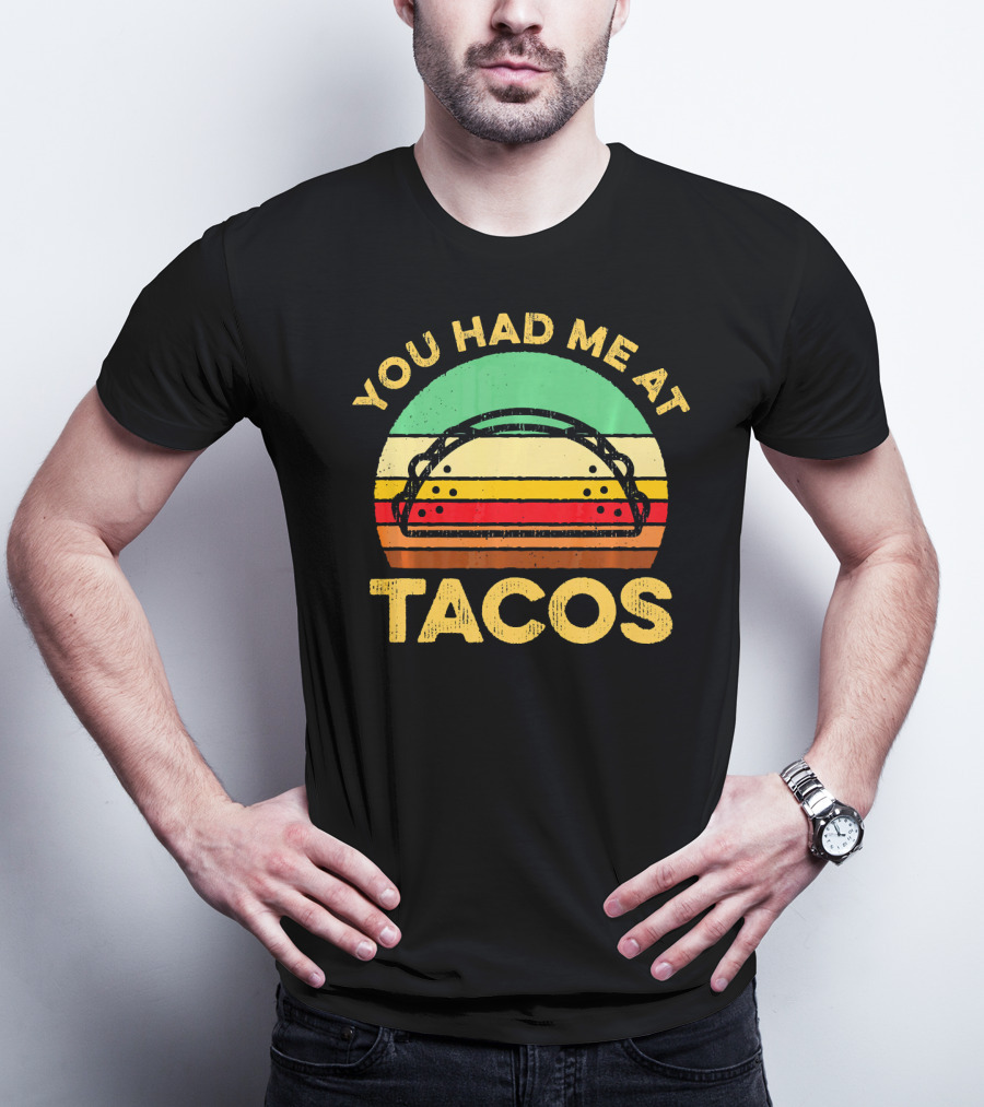You Had Me At Tacos Retro Vintage Sunset Taco T-Shirt