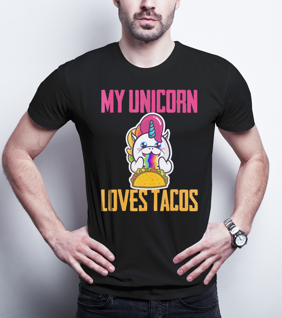 My Unicorn Loves Tacos Rainbow Taco Fun T-Shirt