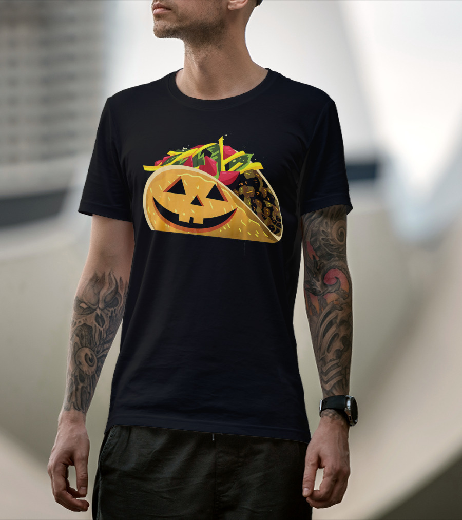 Taco Lantern Happy Haunted Halloween Mex Jack O' Lantern Taco T-Shirt