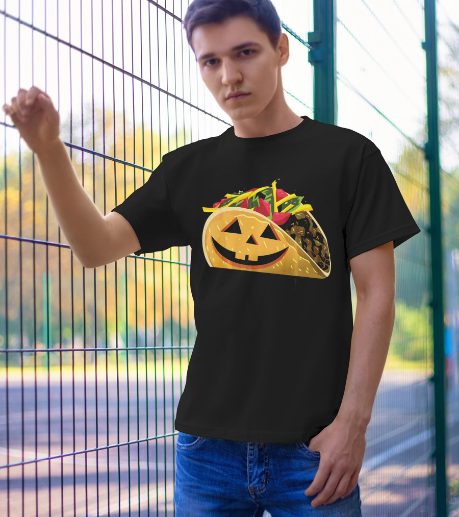 Taco Lantern Happy Haunted Halloween Mex Jack O' Lantern Taco T-Shirt