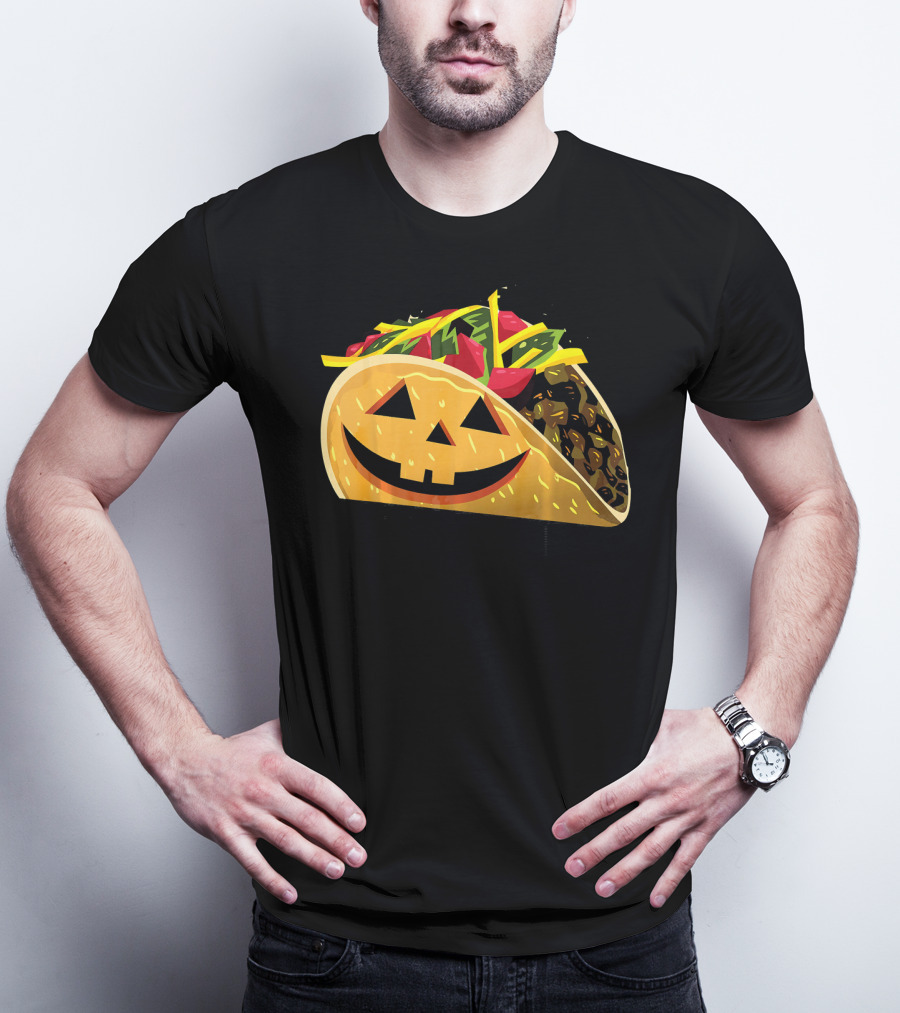 Taco Lantern Happy Haunted Halloween Mex Jack O' Lantern Taco T-Shirt