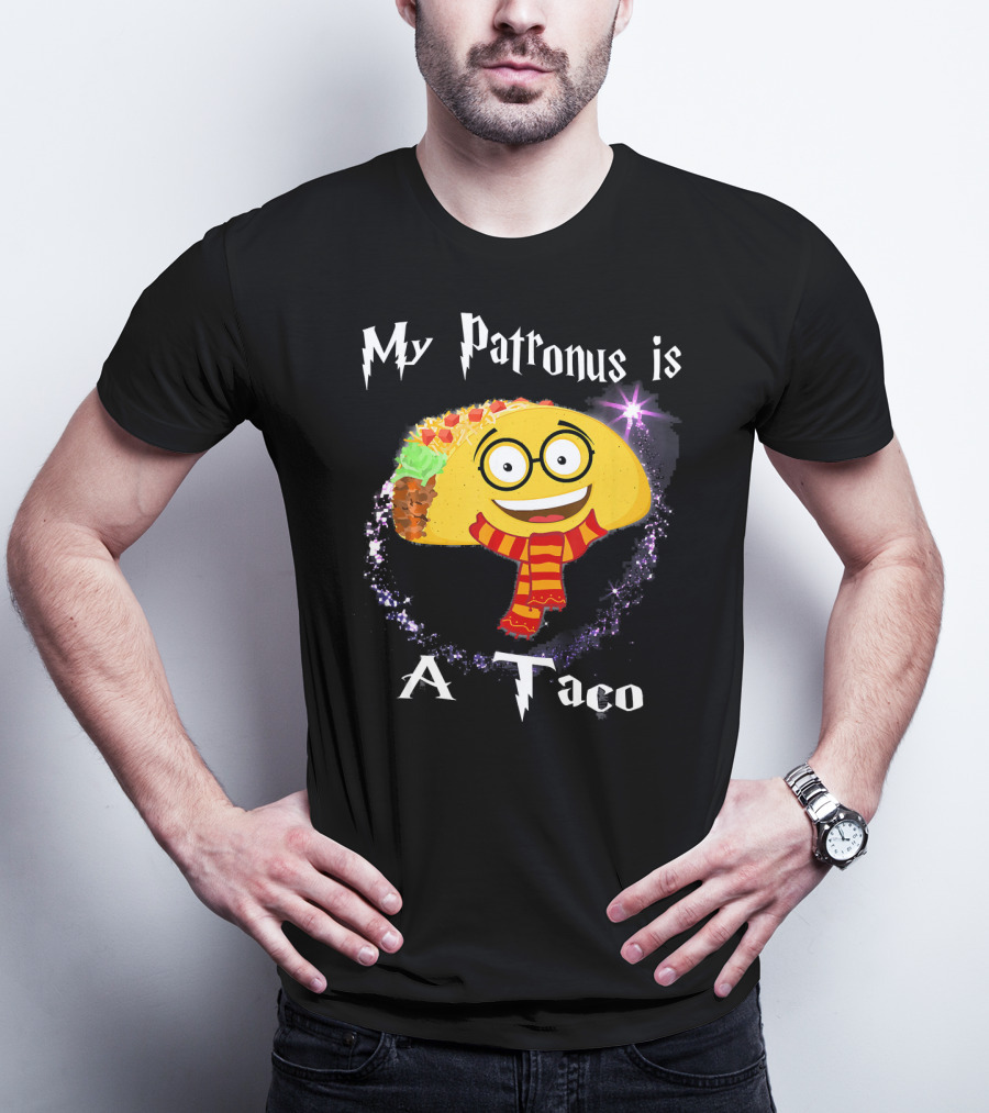 My Patronus Is A Taco Magic Sparkle Taco In Scarf T-Shirt