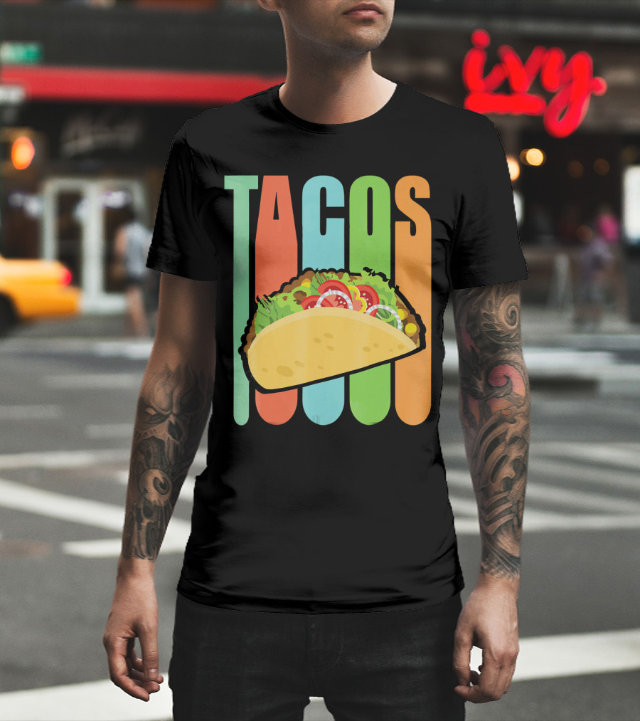 Retro Tacos Mexica Vintage Funny T-Shirt