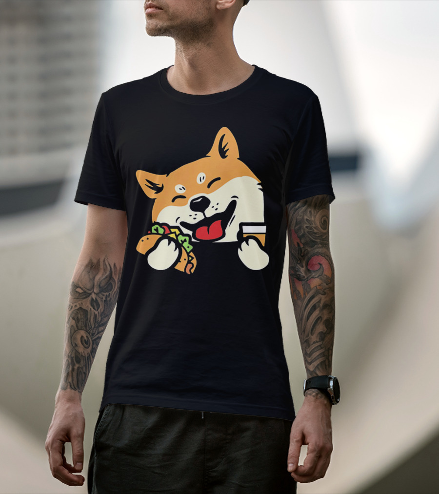 Cute Shiba Inu Taco Pocket Cinco De Mayo T-Shirt
