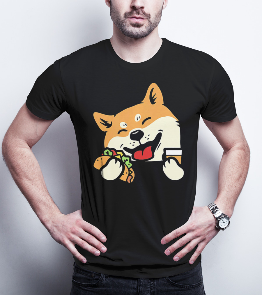 Cute Shiba Inu Taco Pocket Cinco De Mayo T-Shirt