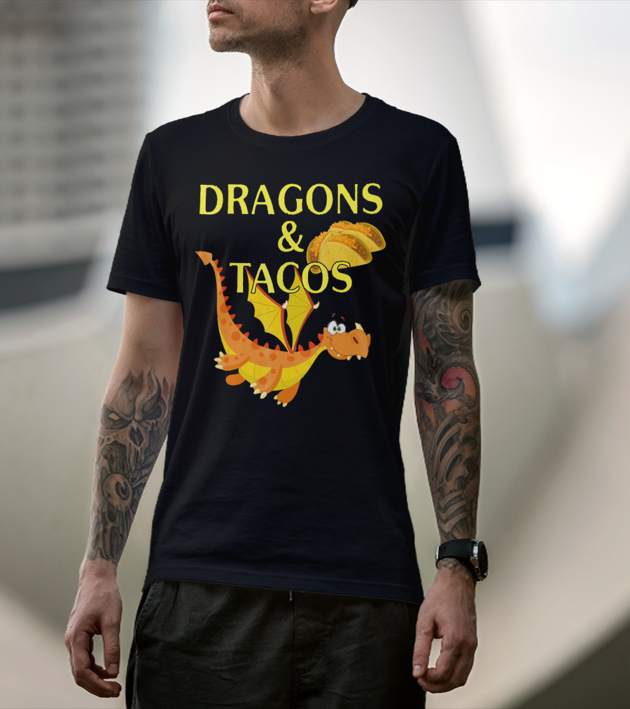 Dragons And Tacos Funny Fantas T-Shirt
