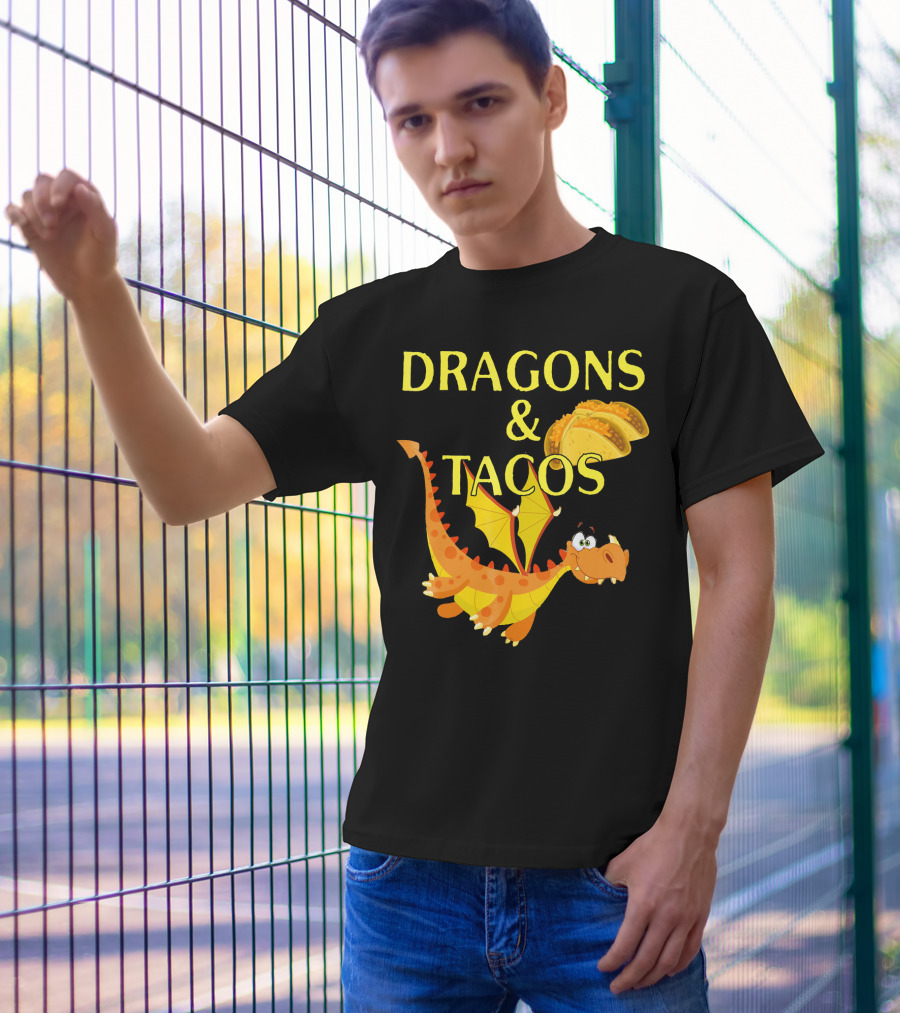 Dragons And Tacos Funny Fantas T-Shirt