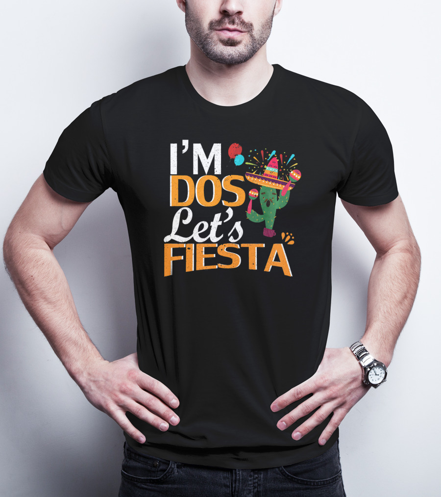 I'm Dos Let's Fiesta Mexican 2nd Birthday Cactus Sombrero Party T-Shirt