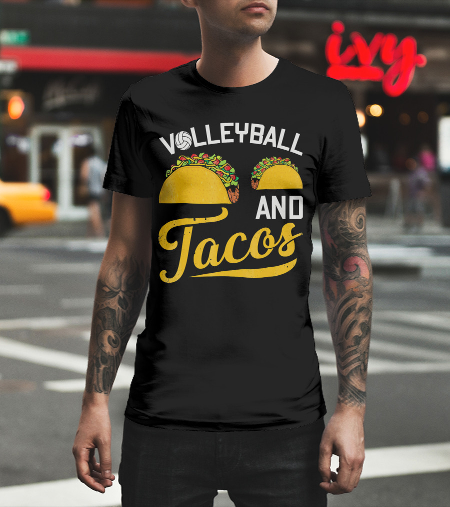 Volleyball Enthusiast's Love For Tacos T-Shirt