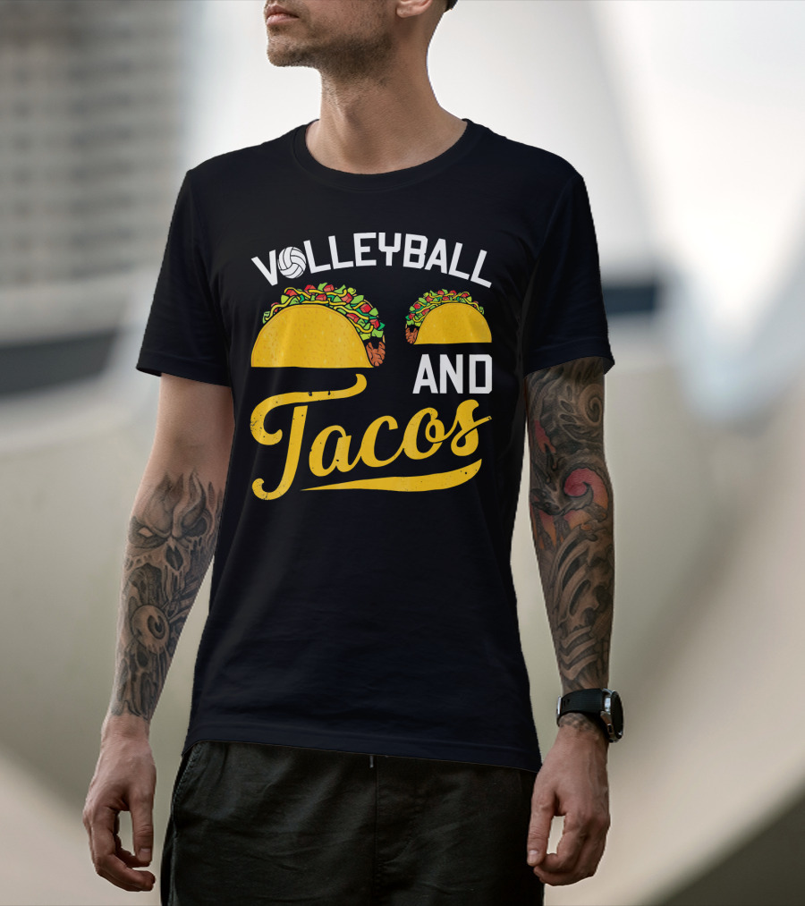 Volleyball Enthusiast's Love For Tacos T-Shirt