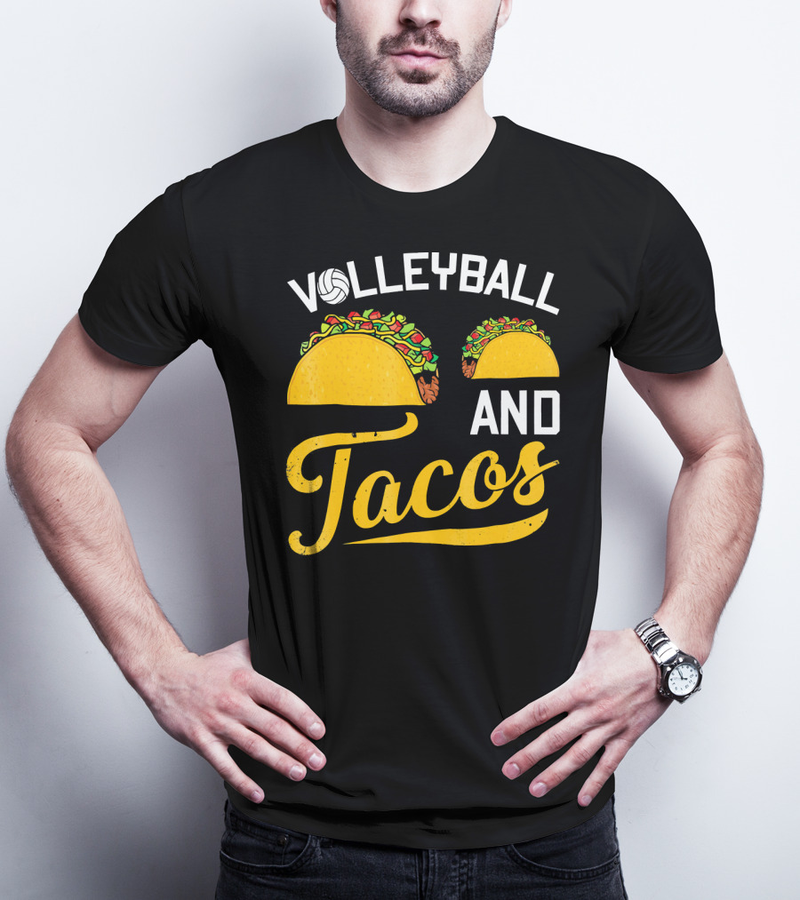 Volleyball Enthusiast's Love For Tacos T-Shirt