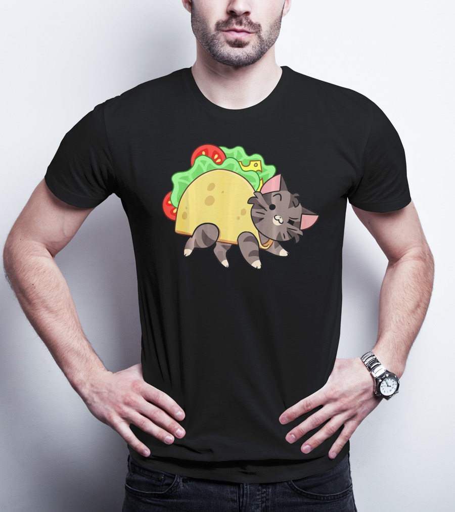 Hard Shell Tacos Cat With Lettuce And Tomato T-Shirt