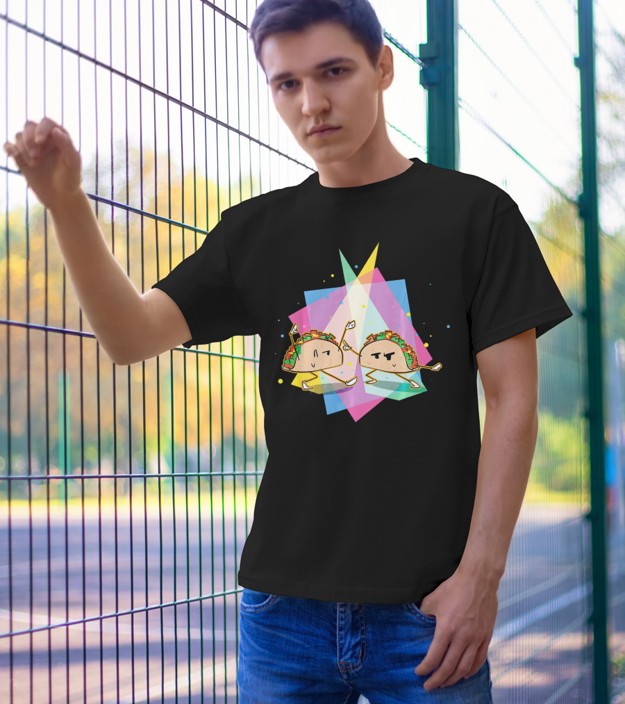 Dancing Disco Tacos Funny Taco 80s Retro T-Shirt