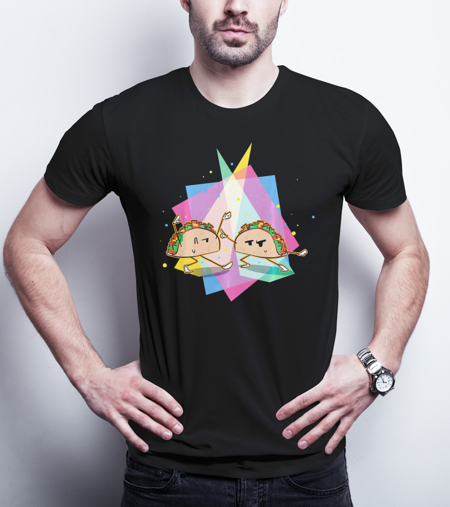 Dancing Disco Tacos Funny Taco 80s Retro T-Shirt