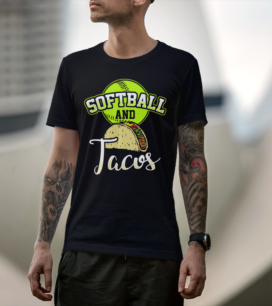Softball And Tacos Funny Softball Enthusiast T-Shirt