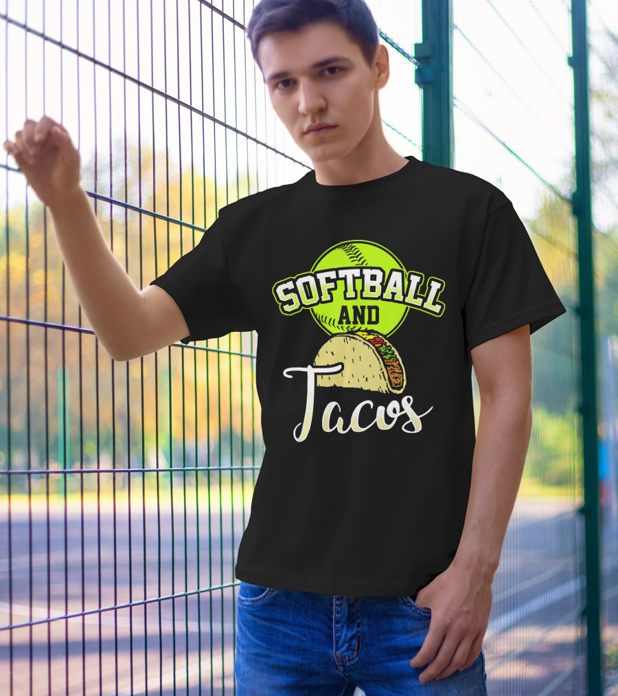 Softball And Tacos Funny Softball Enthusiast T-Shirt