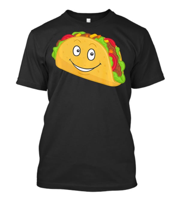 Happy Taco Snack Emoticon Face T-Shirt