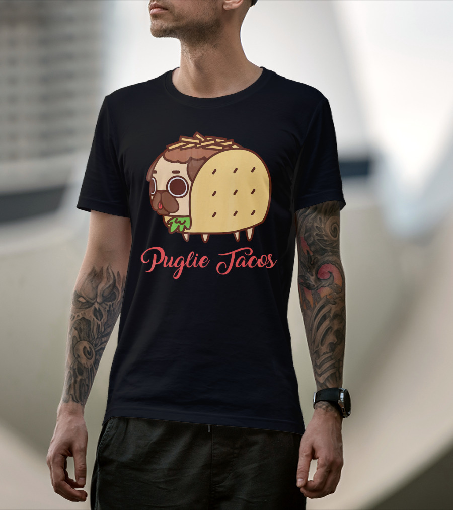 Puglie Tacos Cute Mexican Food Dog T-Shirt