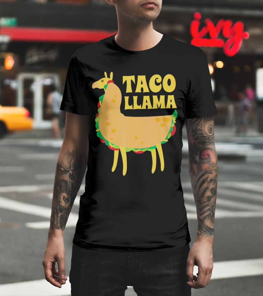 Taco Llama Animal Funny Mexican Cinco De Mayo T-Shirt