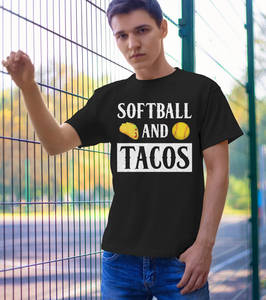 Softball And Tacos With Taco And Softball Icons T-Shirt