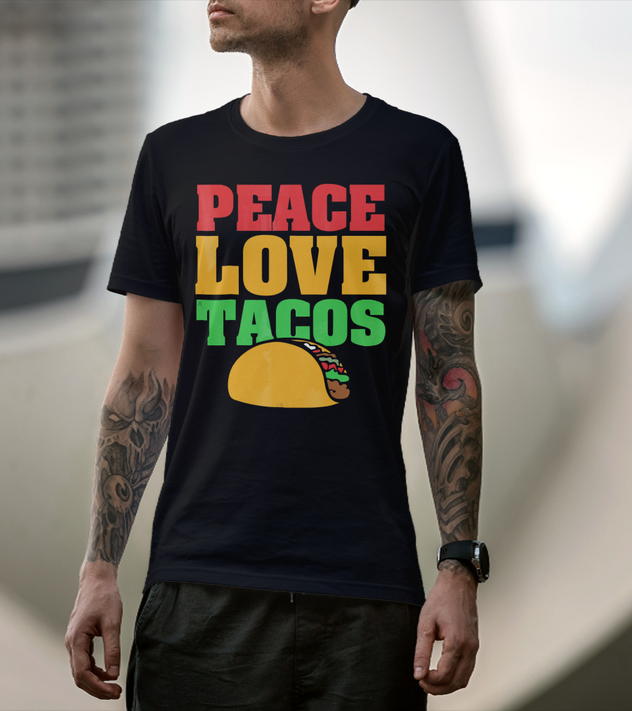 Peace Love Tacos Cute Taco Tuesday T-Shirt
