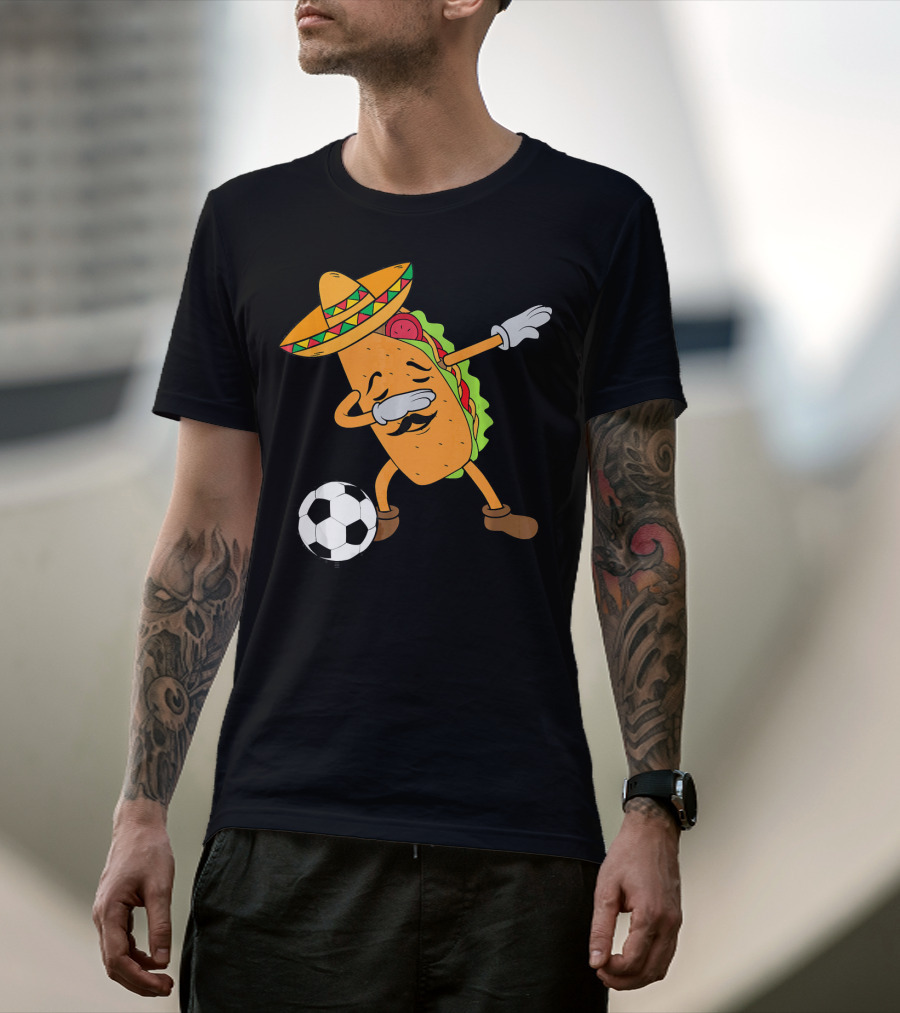 Mexico Soccer Taco Dabbing Sombrero Cool T-Shirt
