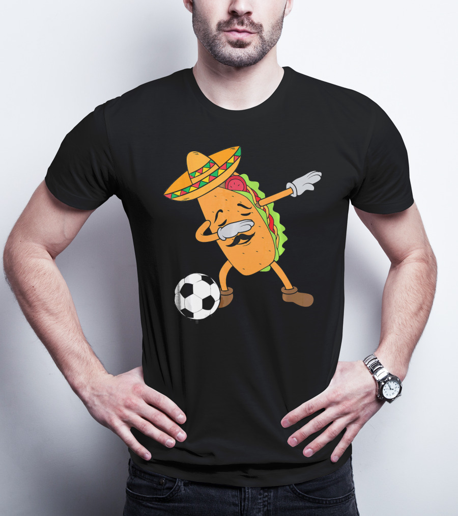 Mexico Soccer Taco Dabbing Sombrero Cool T-Shirt