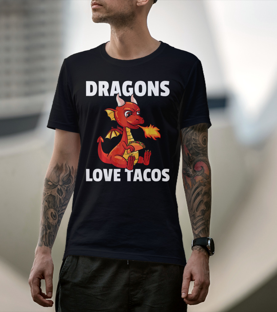 Dragons Love Tacos Women Men Toddler Fire-Breathing Dragon Eating Taco T-Shirt