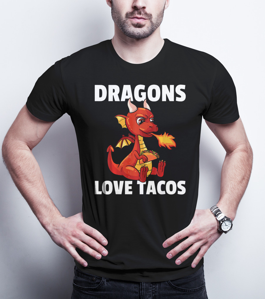 Dragons Love Tacos Women Men Toddler Fire-Breathing Dragon Eating Taco T-Shirt