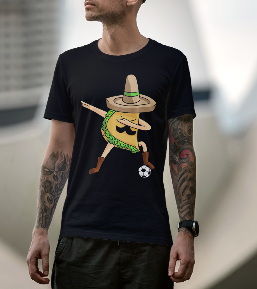 Mexico Dabbing Soccer Taco Cool Sombrero Boots T-Shirt