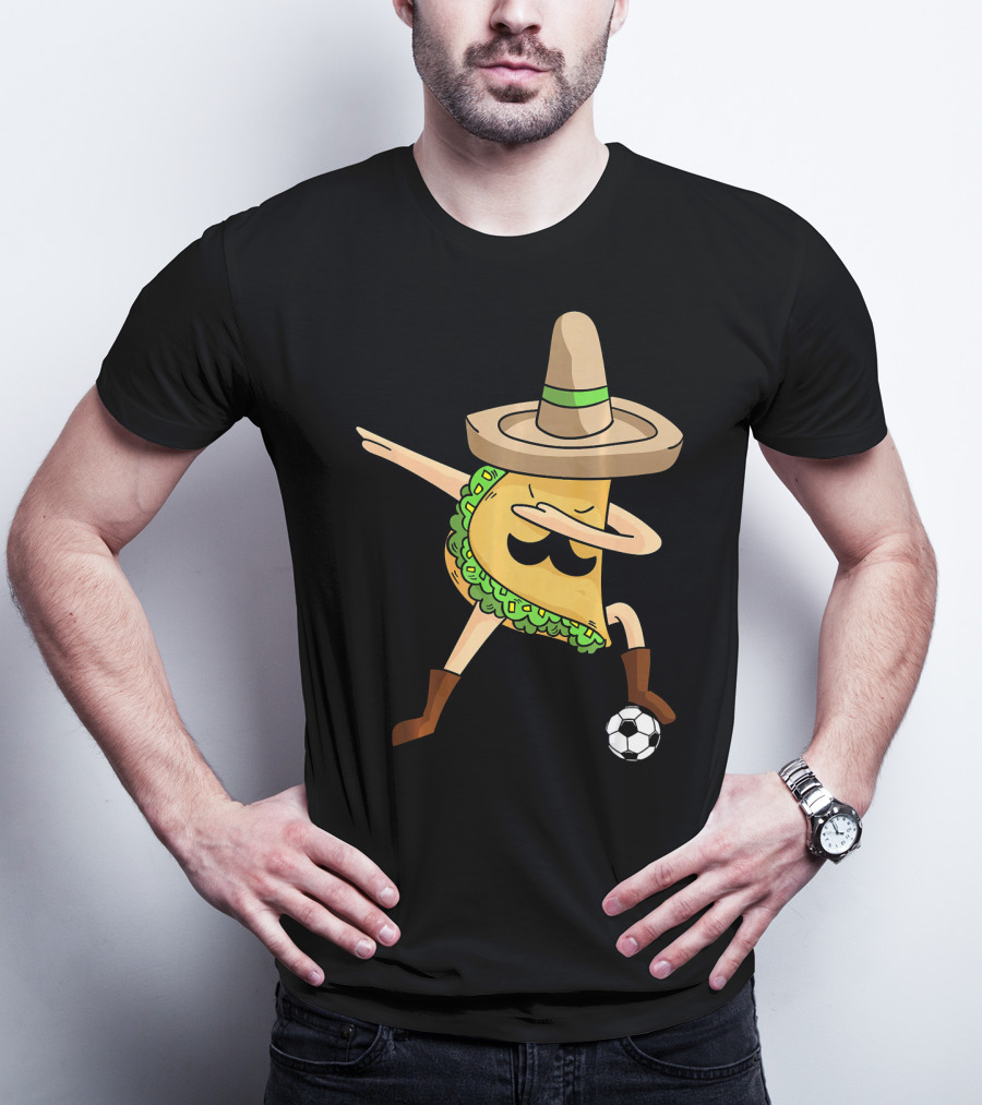 Mexico Dabbing Soccer Taco Cool Sombrero Boots T-Shirt