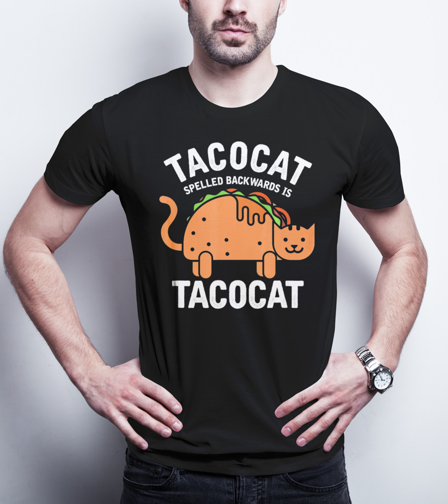 Tacocat Spelled Backwards Is Tacocat Cinco De Mayo Cinco De Meow Cat Taco T-Shirt