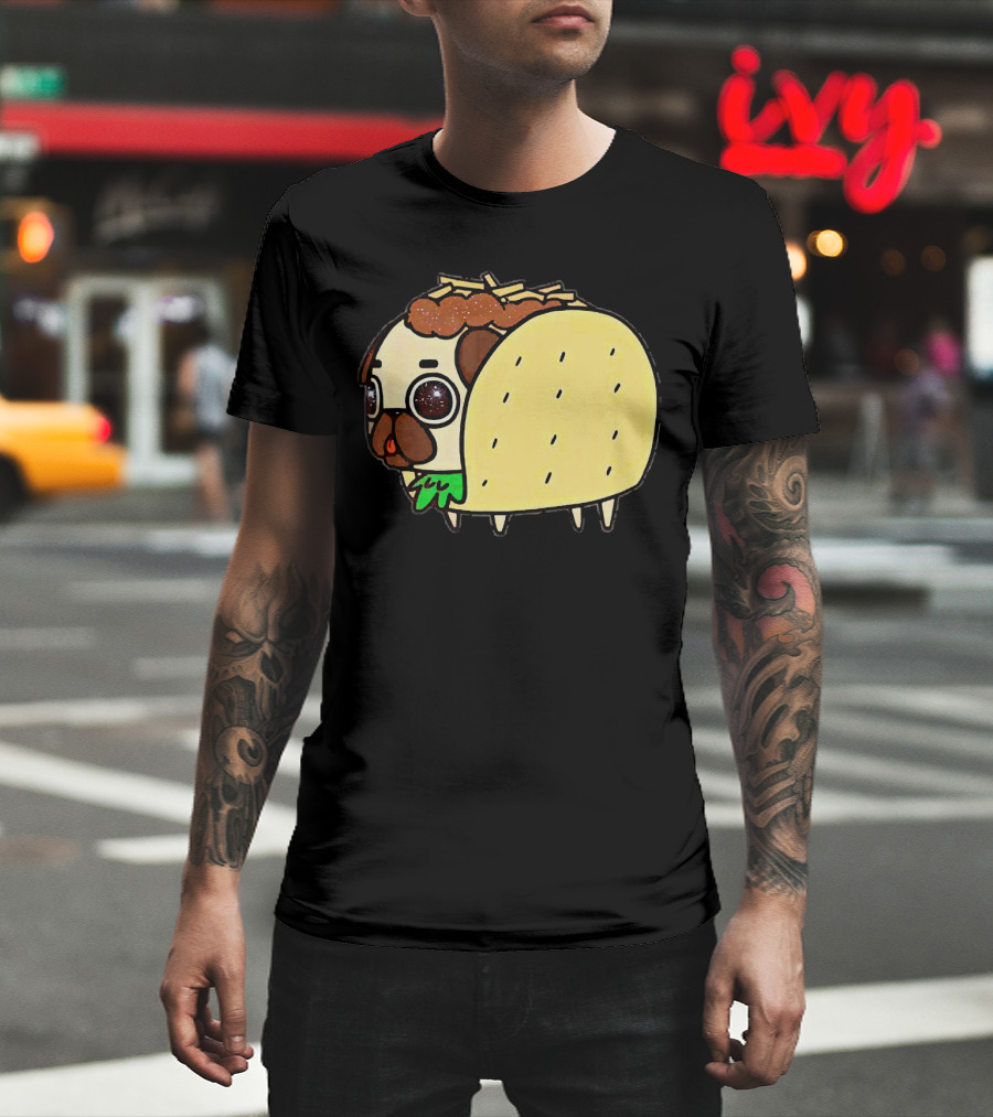 Funny Pug Taco Fusion With Toppings T-Shirt