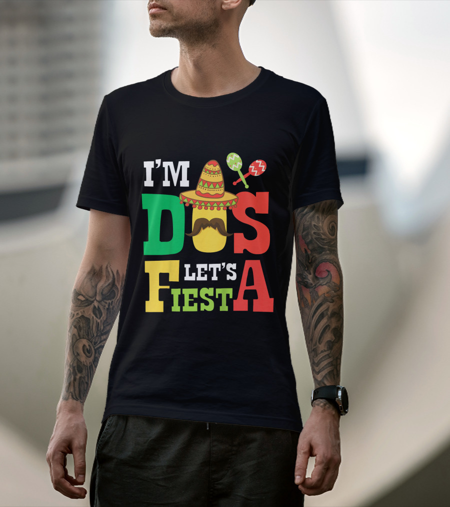 I'm Dos Let's Fiesta 2nd Birthday Taco Hat Maracas T-Shirt