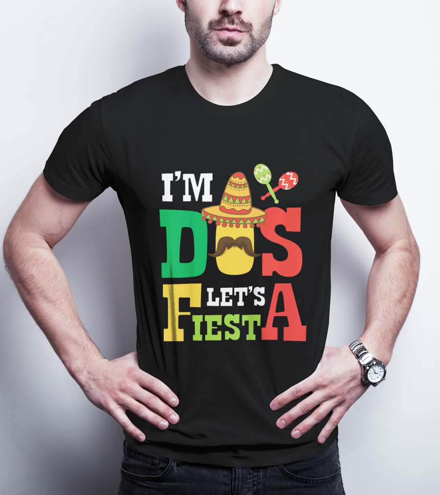 I'm Dos Let's Fiesta 2nd Birthday Taco Hat Maracas T-Shirt