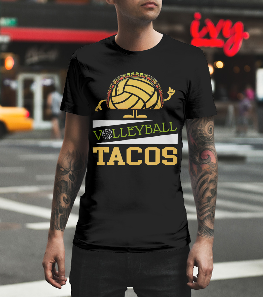Volleyball Tacos Fun Men Women Kids Volleyball Player T-Shirt